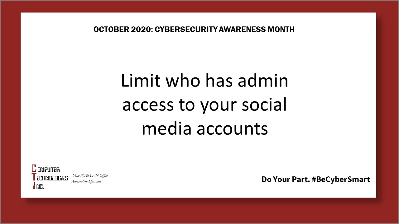 Cybersecurity Awareness Month Social Media Accounts Computer
