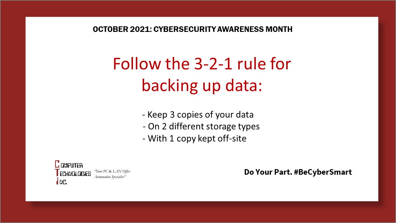 Cybersecurity Awareness Month: Follow the 3-2-1 rule for backing up ...