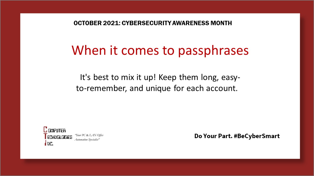 Cybersecurity Awareness Month: When it comes to passphrases | Computer ...